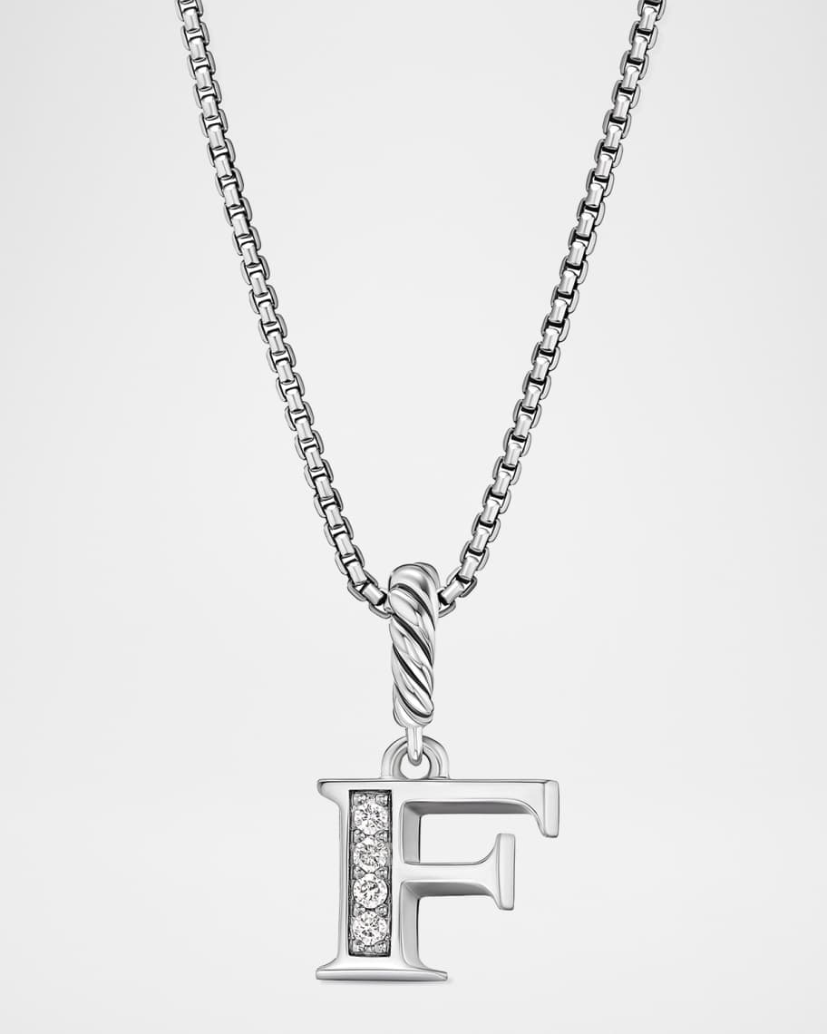 David Yurman Pave Initial Pendant Necklace with Diamonds in Silver ...