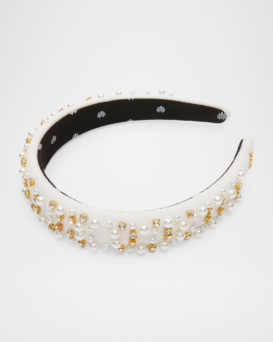 Lele Sadoughi Charlotte Faux Pearl Sprinkle Headband | Neiman Marcus