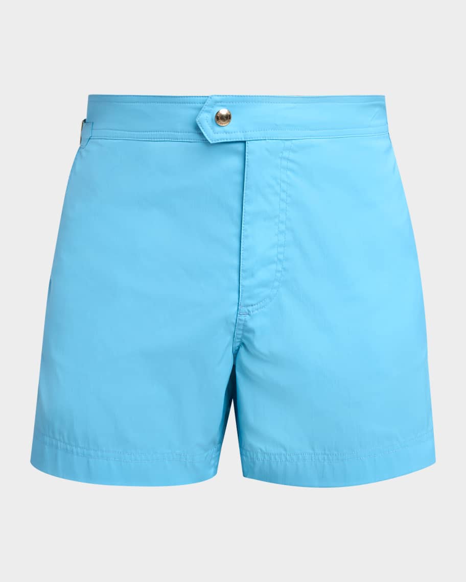 TOM FORD Boutique Men's Mesh-Lined Poplin Swim Trunks | Neiman Marcus
