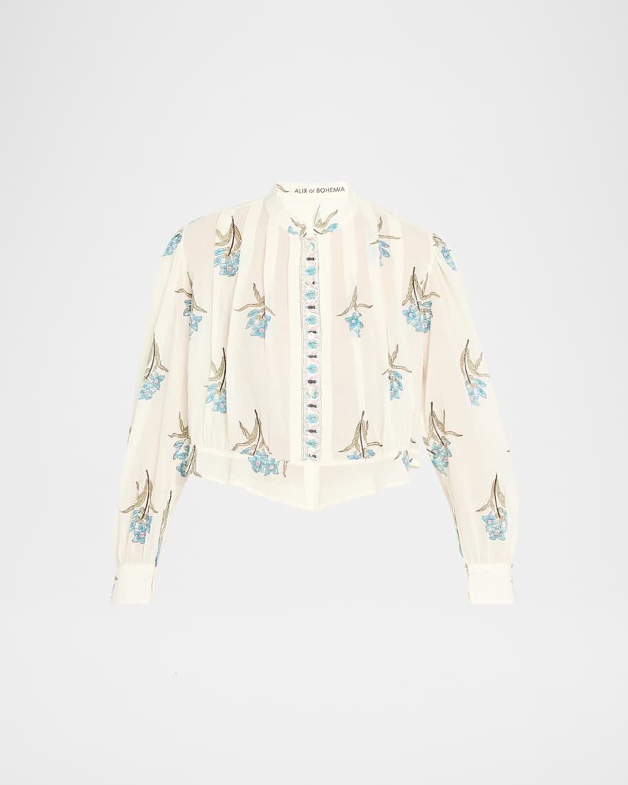 Alix of Bohemia Ryland Cropped Floral Blouse | Neiman Marcus