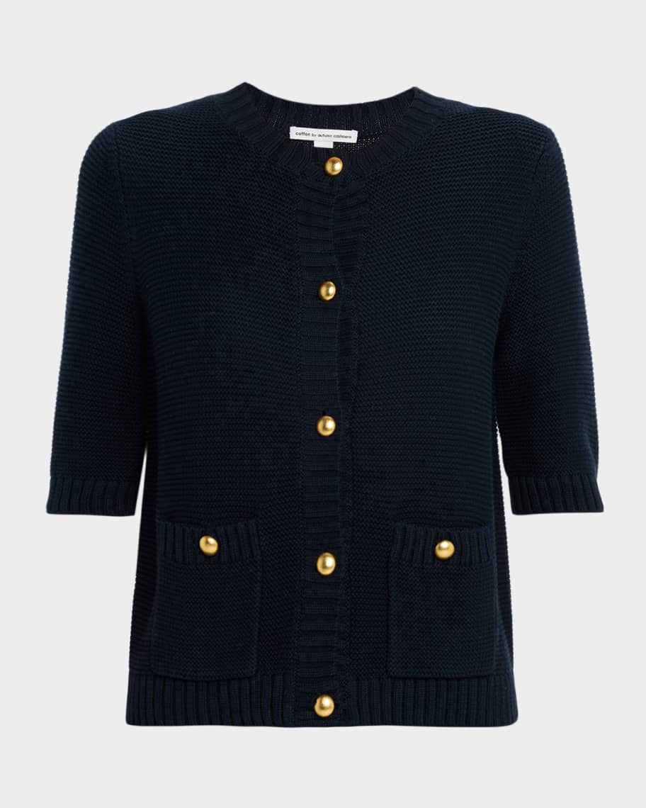 Autumn Cashmere Button-Down Cotton Knit Sweater | Neiman Marcus