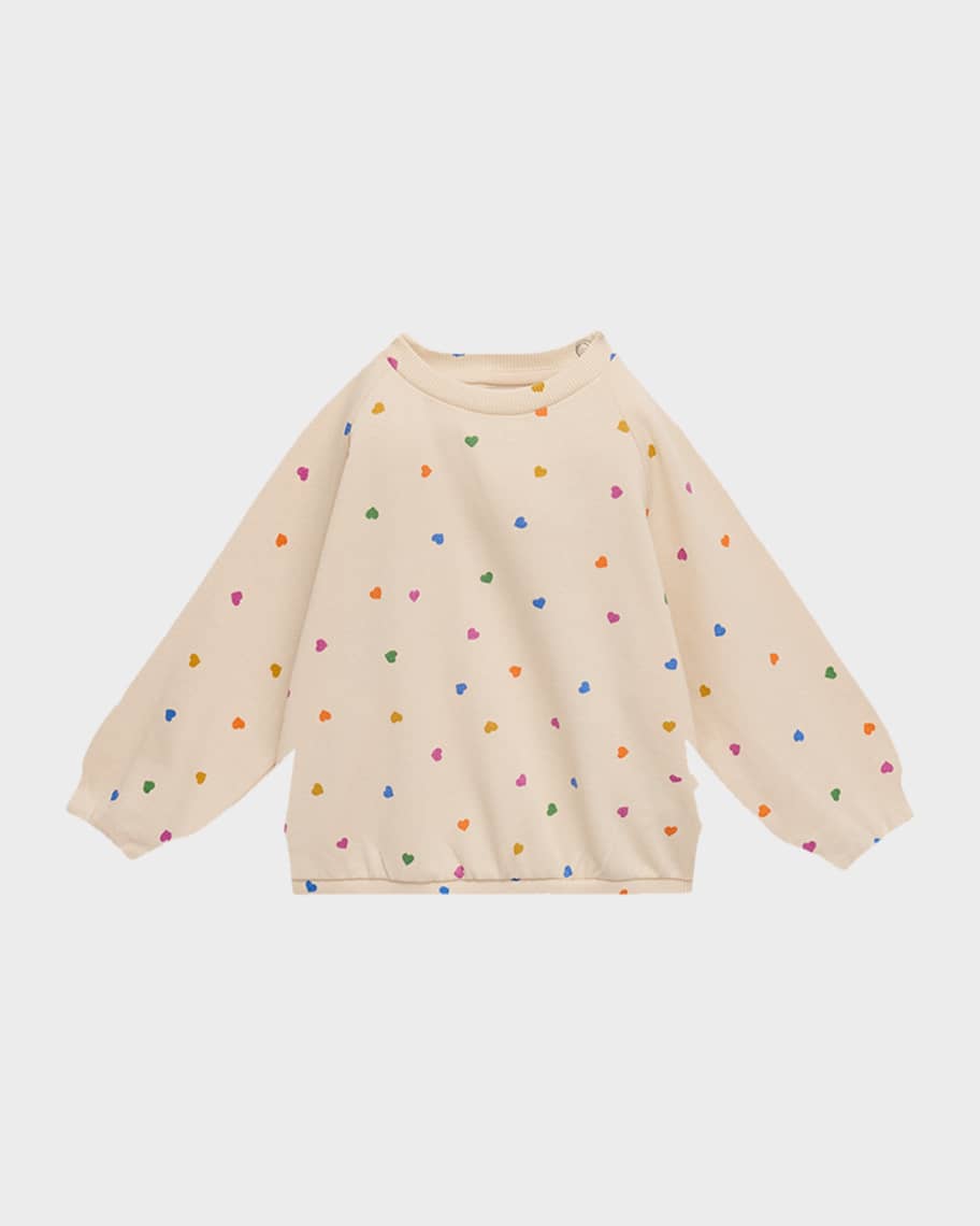 Molo Girl's Disc Heart-Print Organic Cotton Sweatshirt, Size 3M-2 ...