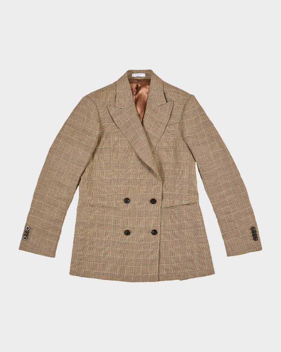 Boglioli Men's Linen Prince of Wales Double-Breasted Sport Coat ...