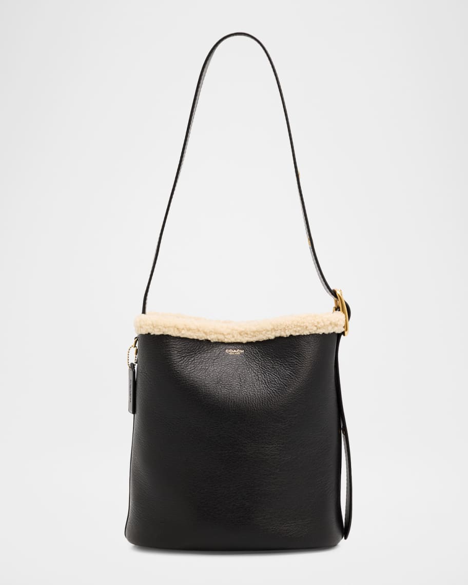 Coach Shearling & Leather Shoulder Bag | Neiman Marcus
