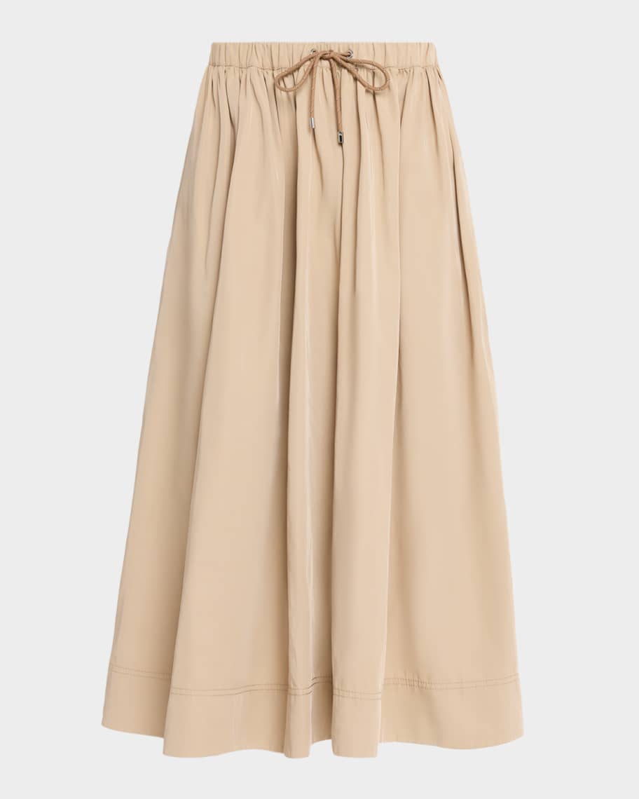 Veronica Beard Bates Drawstring Midi Skirt | Neiman Marcus