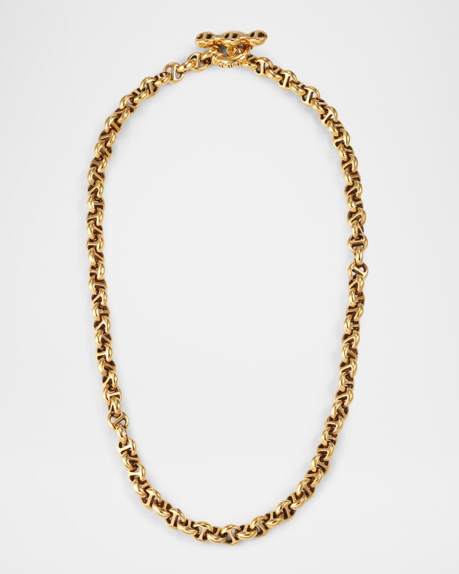 Hoorsenbuhs 18K Rose Gold 5mm Open-Link Necklace with Diamond Toggle ...