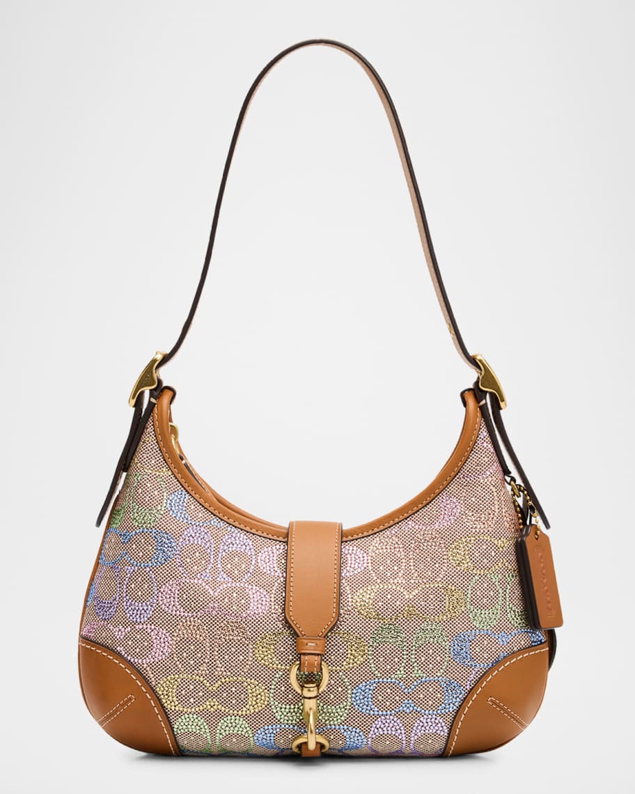 Coach Crystal Logo Shoulder Bag | Neiman Marcus
