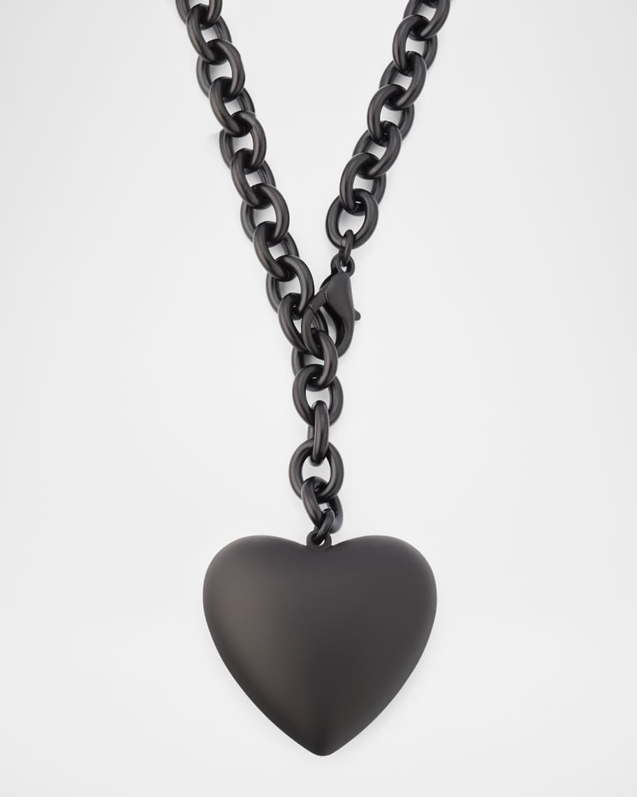 Roxanne Assoulin The Puffy Heart Necklace, Black | Neiman Marcus