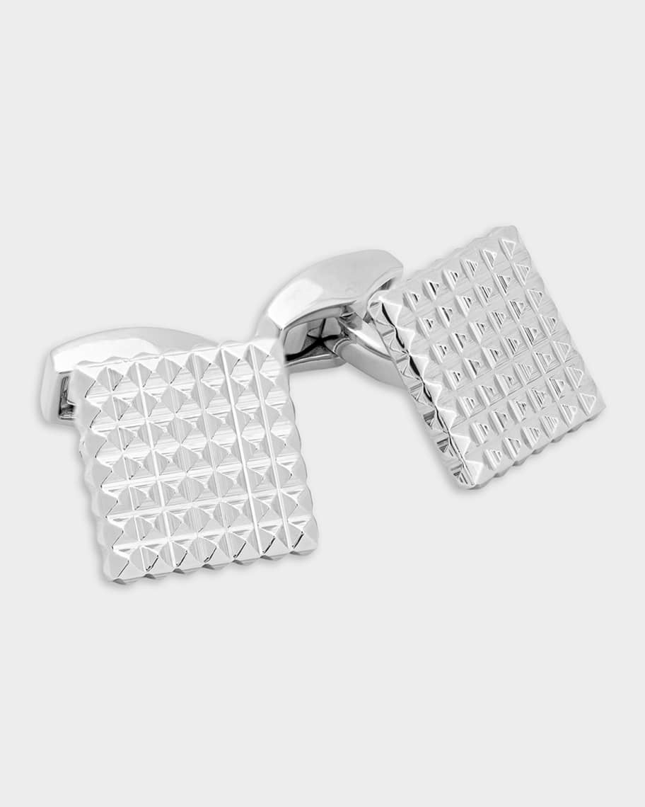 Tateossian Men's Palladium-Plated Diamond Giza Square Cufflinks ...