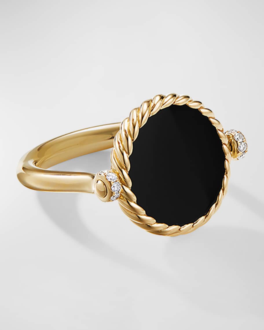 David Yurman DY Elements Swivel Ring with Black Onyx and Mother of ...