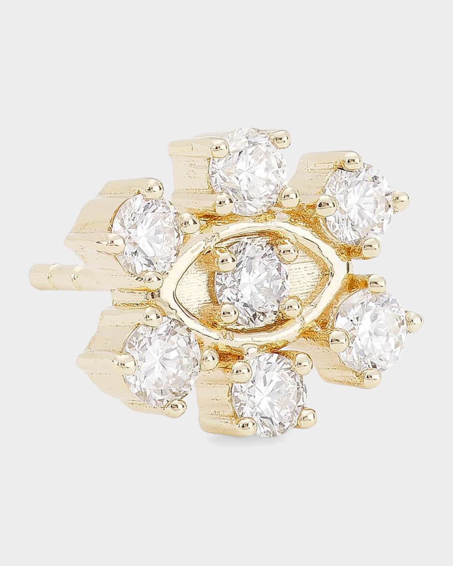 Sydney Evan 14K Yellow Gold & Diamond Marquis Eye Flower Stud Earring ...