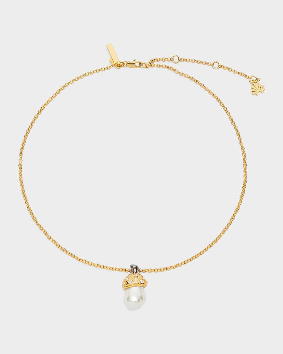 Lele Sadoughi Acorn 14K-Gold-Plated, Baroque Pearl & Crystal Pendant ...