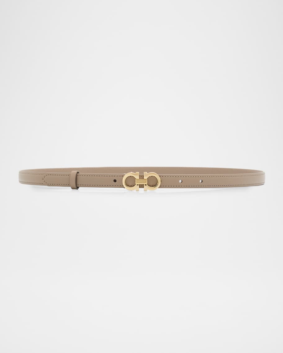 Ferragamo Thin Leather Gancini Belt | Neiman Marcus