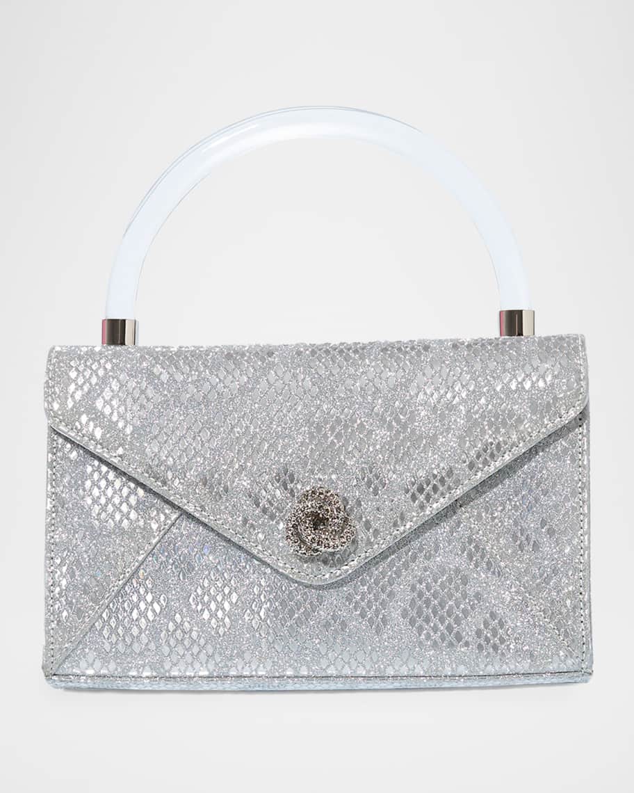 MICHELLE WILHITE Mini Frieda Snake-Print Clutch Bag | Neiman Marcus