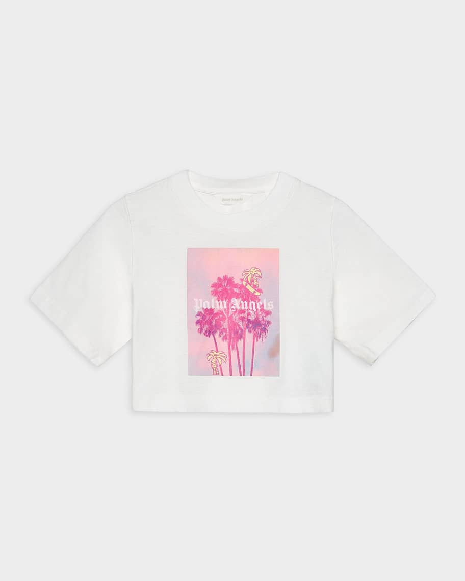 Palm Angels Girl's Palms Landscape Cropped T-Shirt, Size 4-12 | Neiman ...