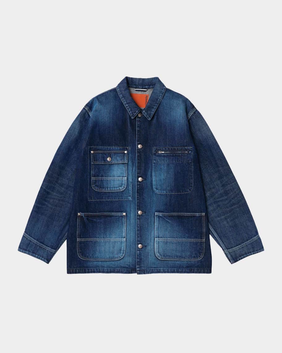 vowels Men's Oversized Denim Chore Jacket | Neiman Marcus