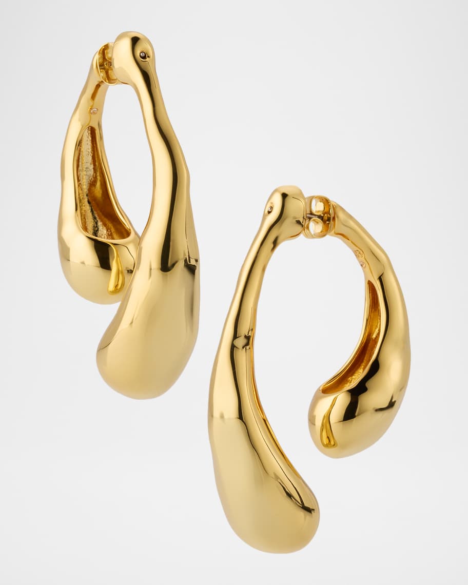 Alexis Bittar Molten Gold Scoop Front Back Earrings | Neiman Marcus