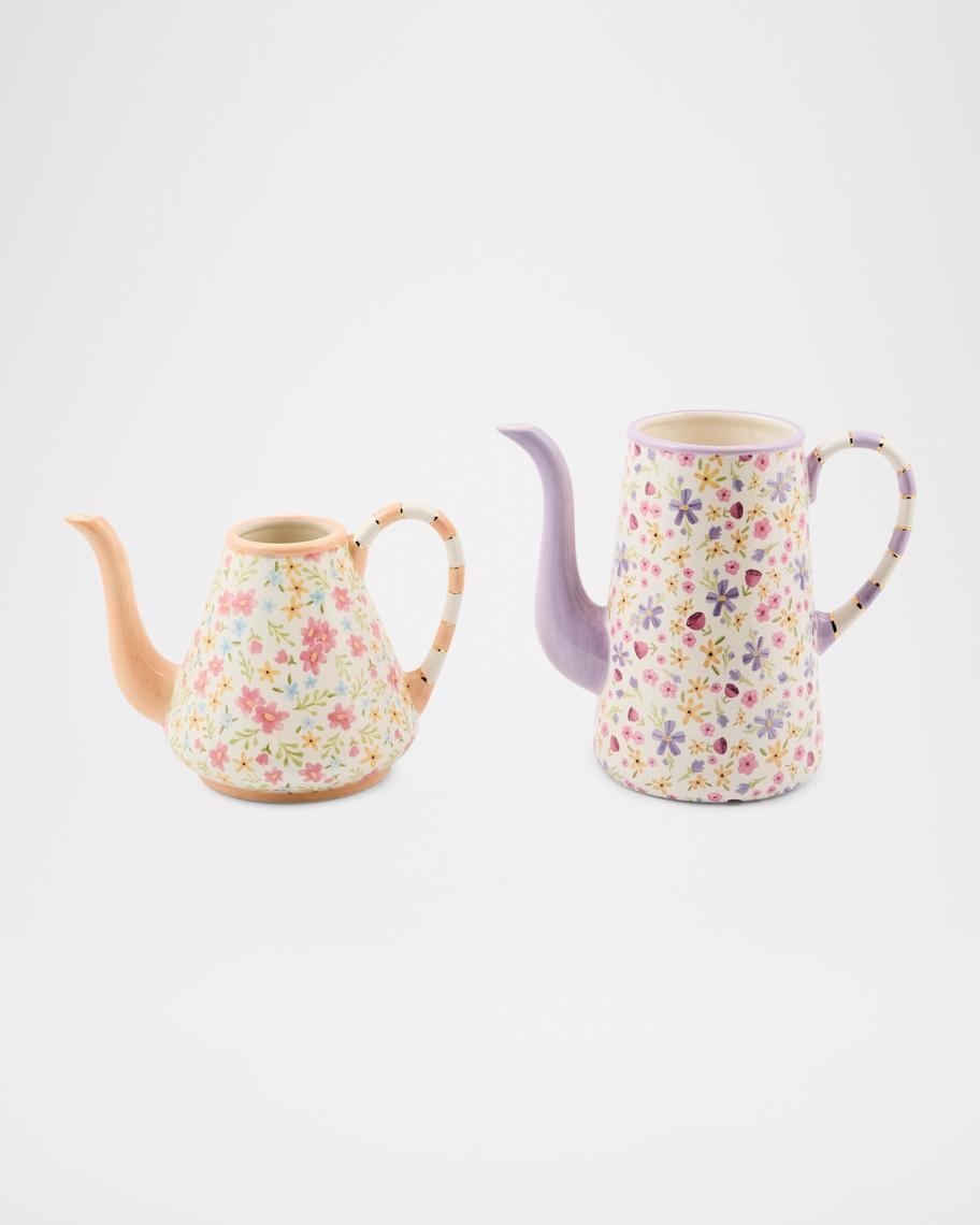 MacKenzie-Childs Posie Patch Ceramic Teapot Vases, Set of 2 | Neiman Marcus