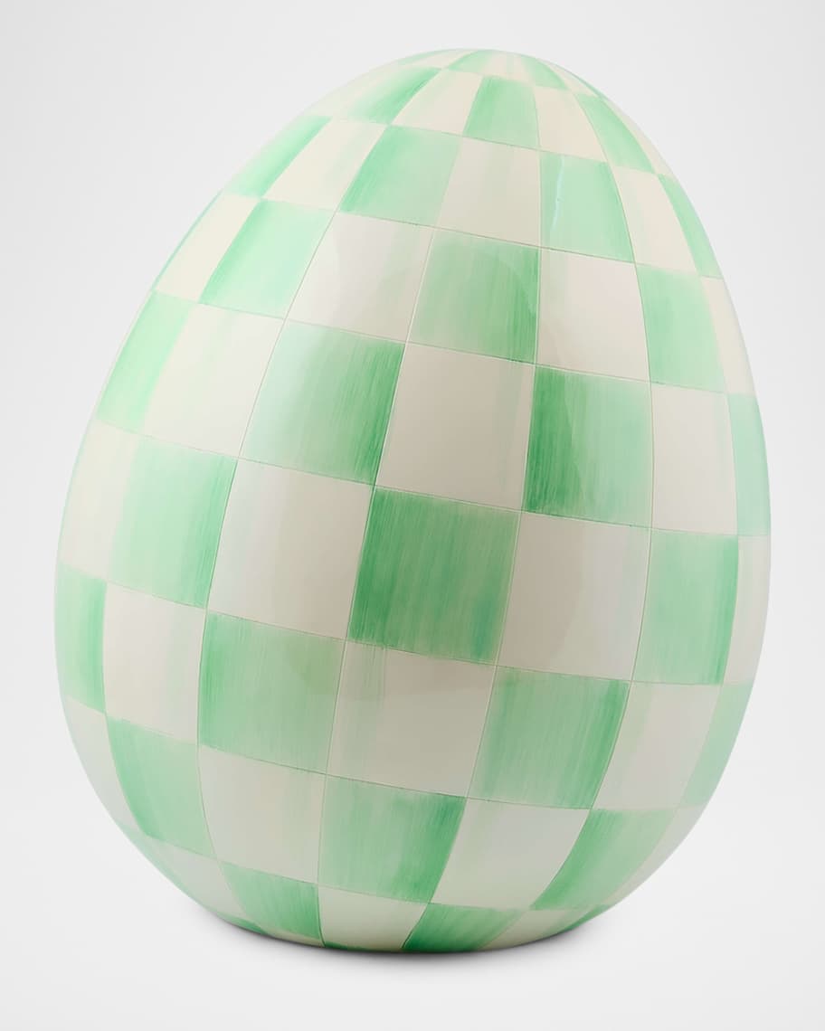 MacKenzie-Childs Mint Check Large Easter Egg | Neiman Marcus