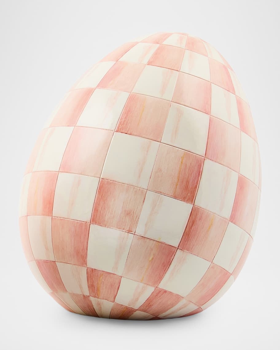 MacKenzie-Childs Rosy Check Small Easter Egg | Neiman Marcus
