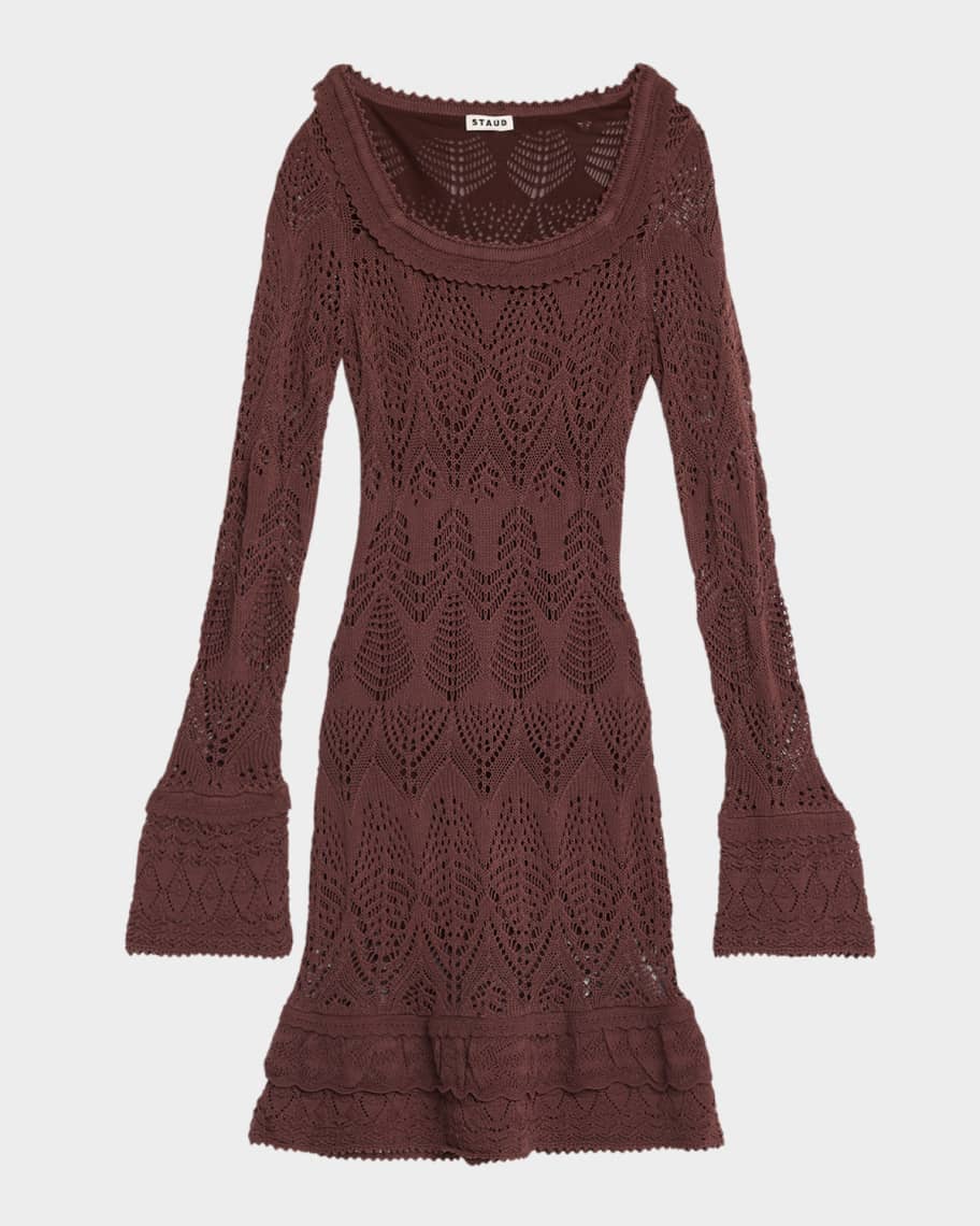 STAUD Rozella Crochet Mini Dress | Neiman Marcus
