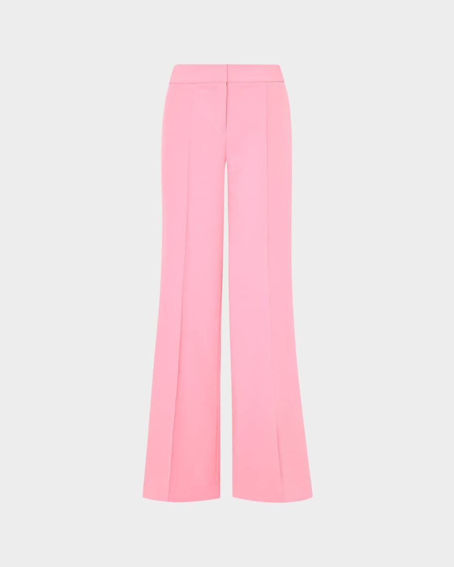 Milly Nash Wide-Leg Cady Pants | Neiman Marcus