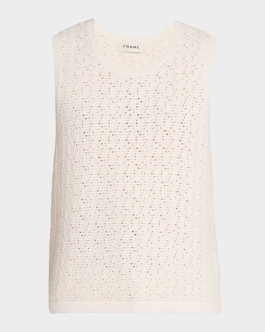 FRAME Men's Open Knit Cotton-Blend Vest | Neiman Marcus