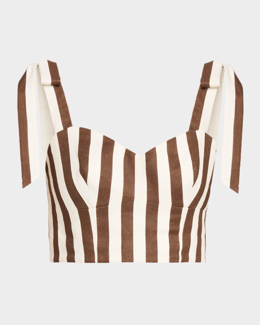 Cara Cara Faiza Linen Crop Top | Neiman Marcus