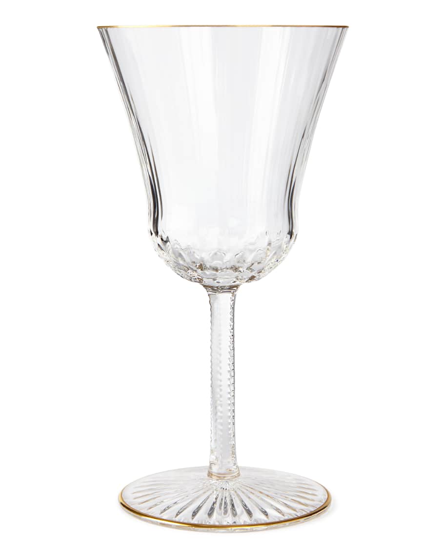 Saint Louis Crystal Apollo Gold-Rim Water Goblet | Neiman Marcus