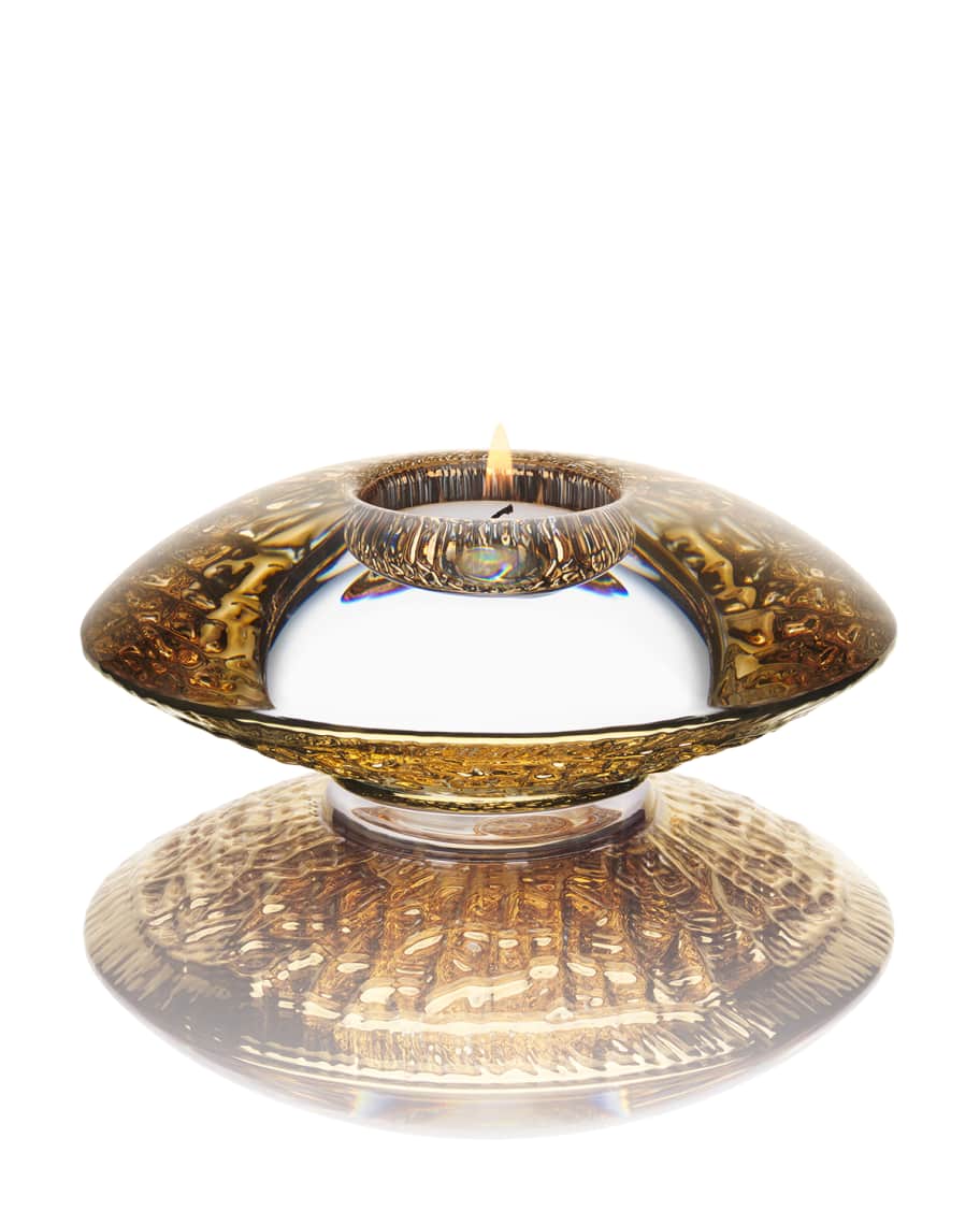 Orrefors Gold Discus Votive | Neiman Marcus