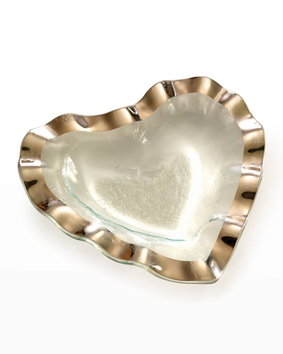 Annieglass Ruffle Platinum 8" Heart Bowl | Neiman Marcus