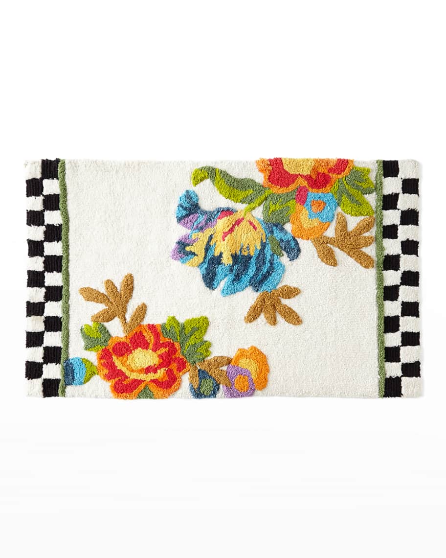 MacKenzie-Childs Flower Market Bath Rug, 34" x 21" | Neiman Marcus