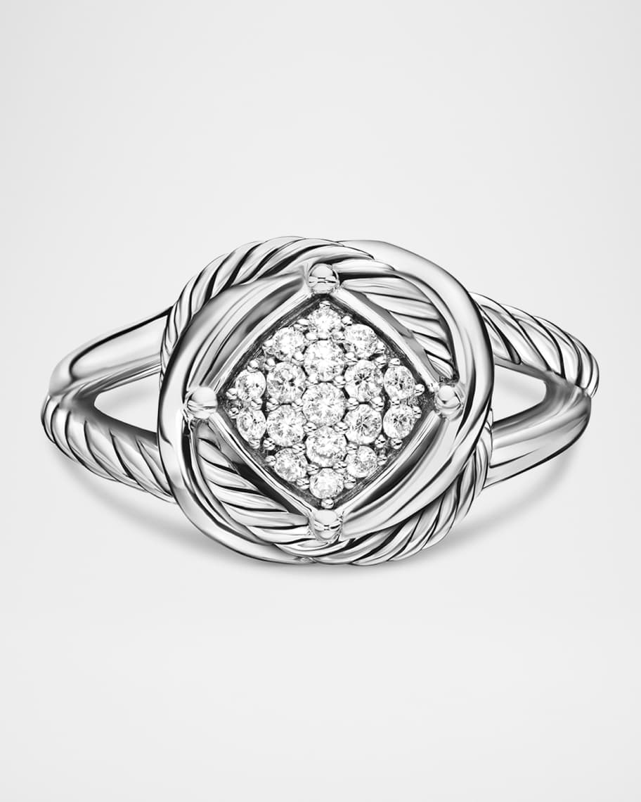 David Yurman Infinity Ring with Diamonds in Silver, 13mm | Neiman Marcus