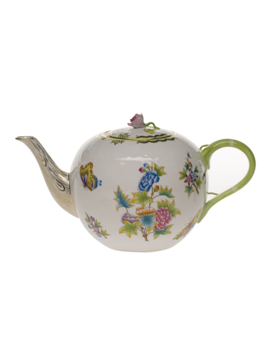 Herend Queen Victoria Teapot with Rose Finial | Neiman Marcus
