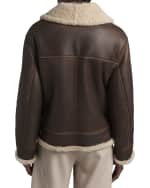 Giorgio Armani Leather Shearling-Lined Motorcycle Jacket | Neiman Marcus