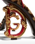 Dolce&Gabbana DG Cherry Leopard Baroque-Heel Sandals | Neiman Marcus