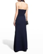 Shoshanna Hayden Stretch Crepe Halter Gown | Neiman Marcus