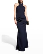 Shoshanna Hayden Stretch Crepe Halter Gown | Neiman Marcus