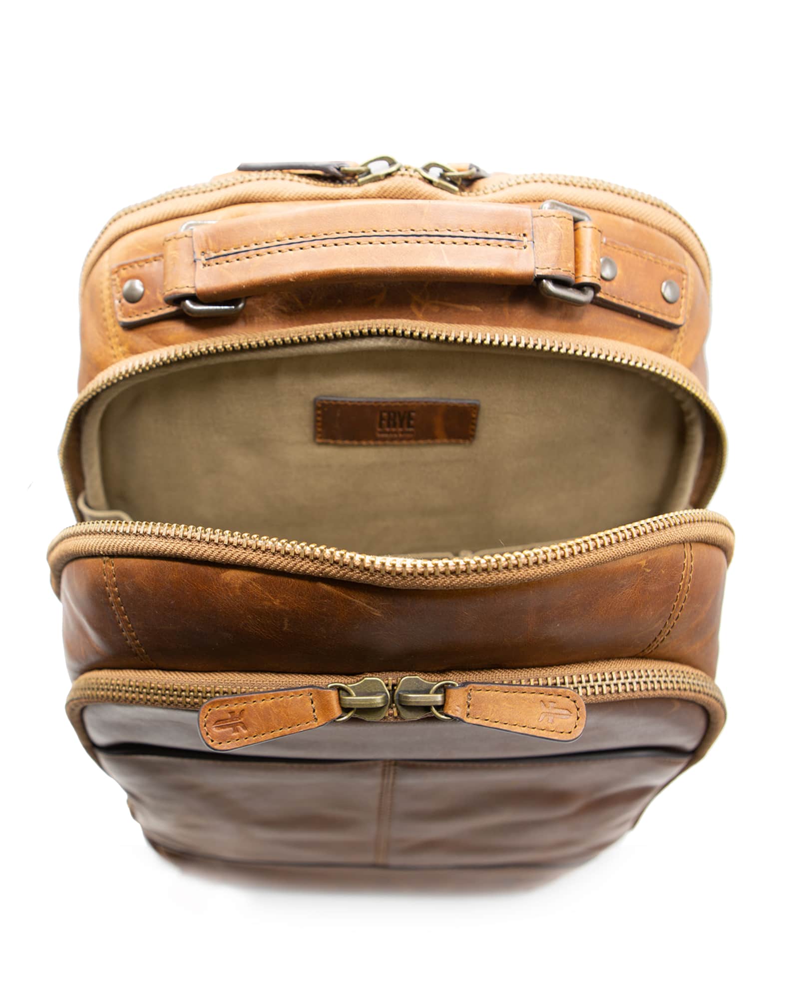 Frye Men's Logan Leather Multi-Zip Backpack | Neiman Marcus