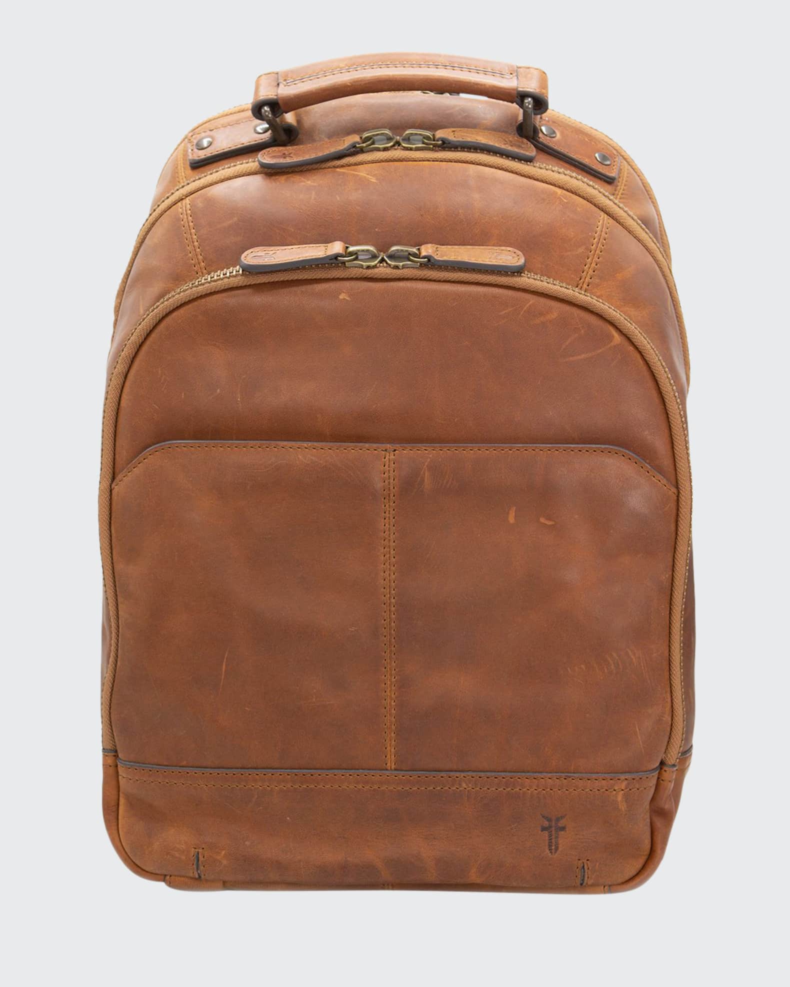 Frye Men's Logan Leather Multi-Zip Backpack | Neiman Marcus