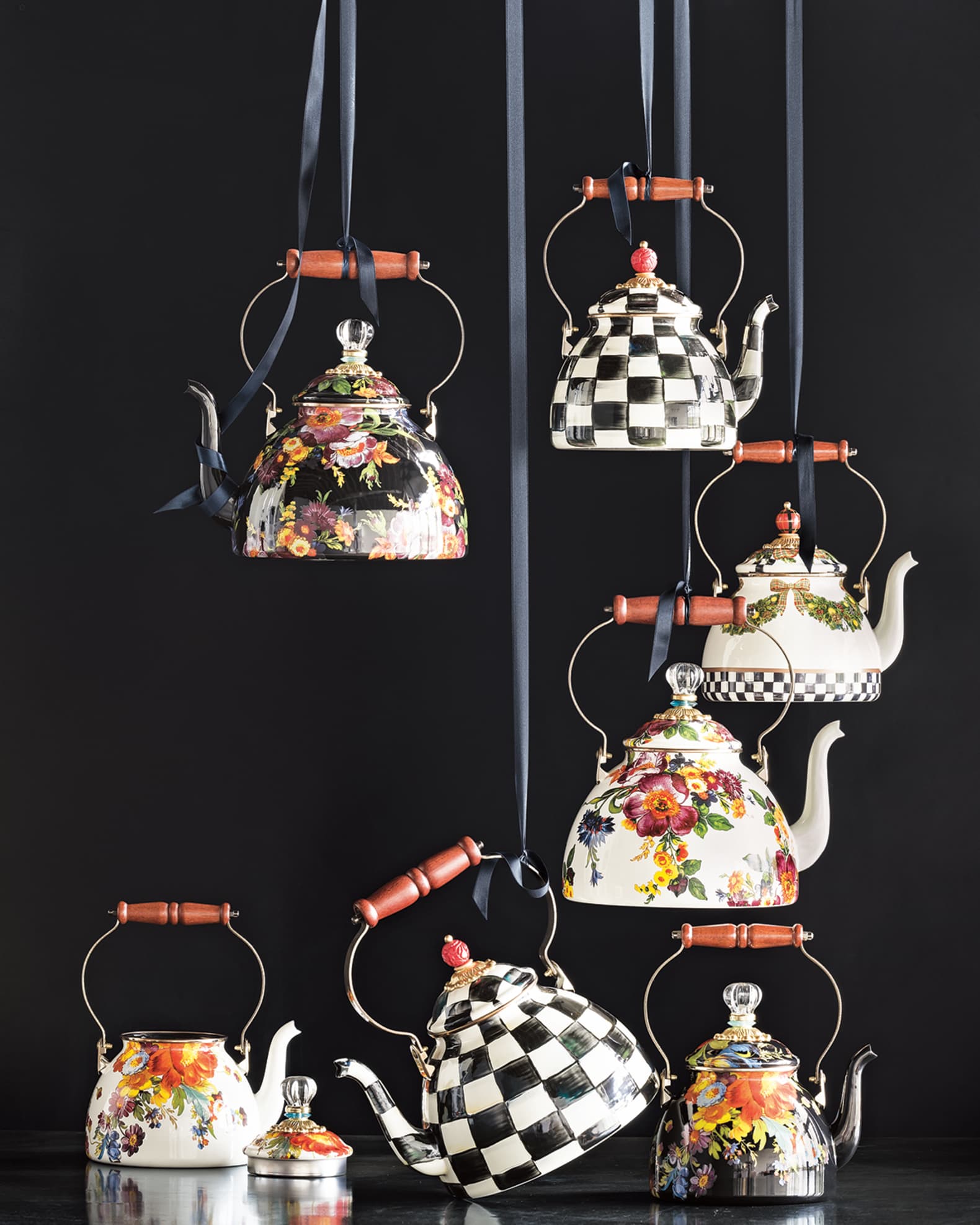 MacKenzie-Childs Courtly Check Two-Quart Tea Kettle | Neiman Marcus