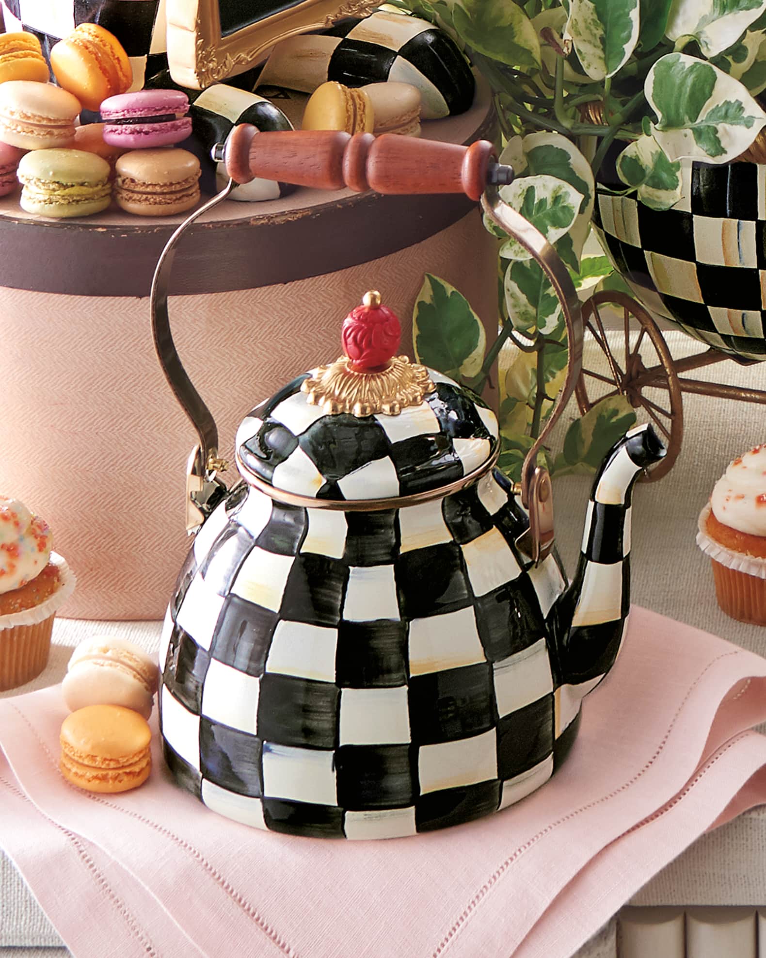 MacKenzie-Childs Courtly Check Two-Quart Tea Kettle | Neiman Marcus