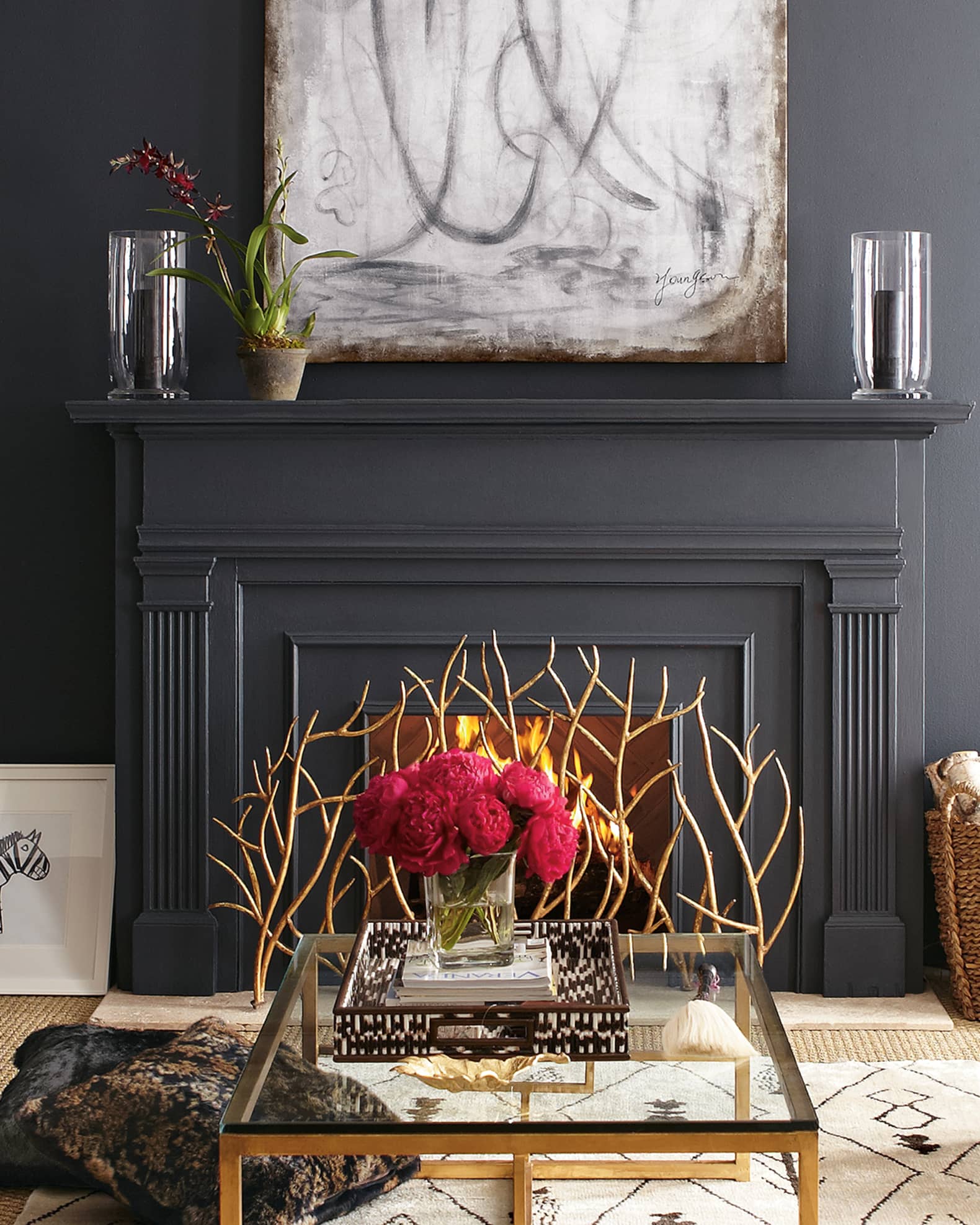 Golden Branch Fireplace Screen | Neiman Marcus