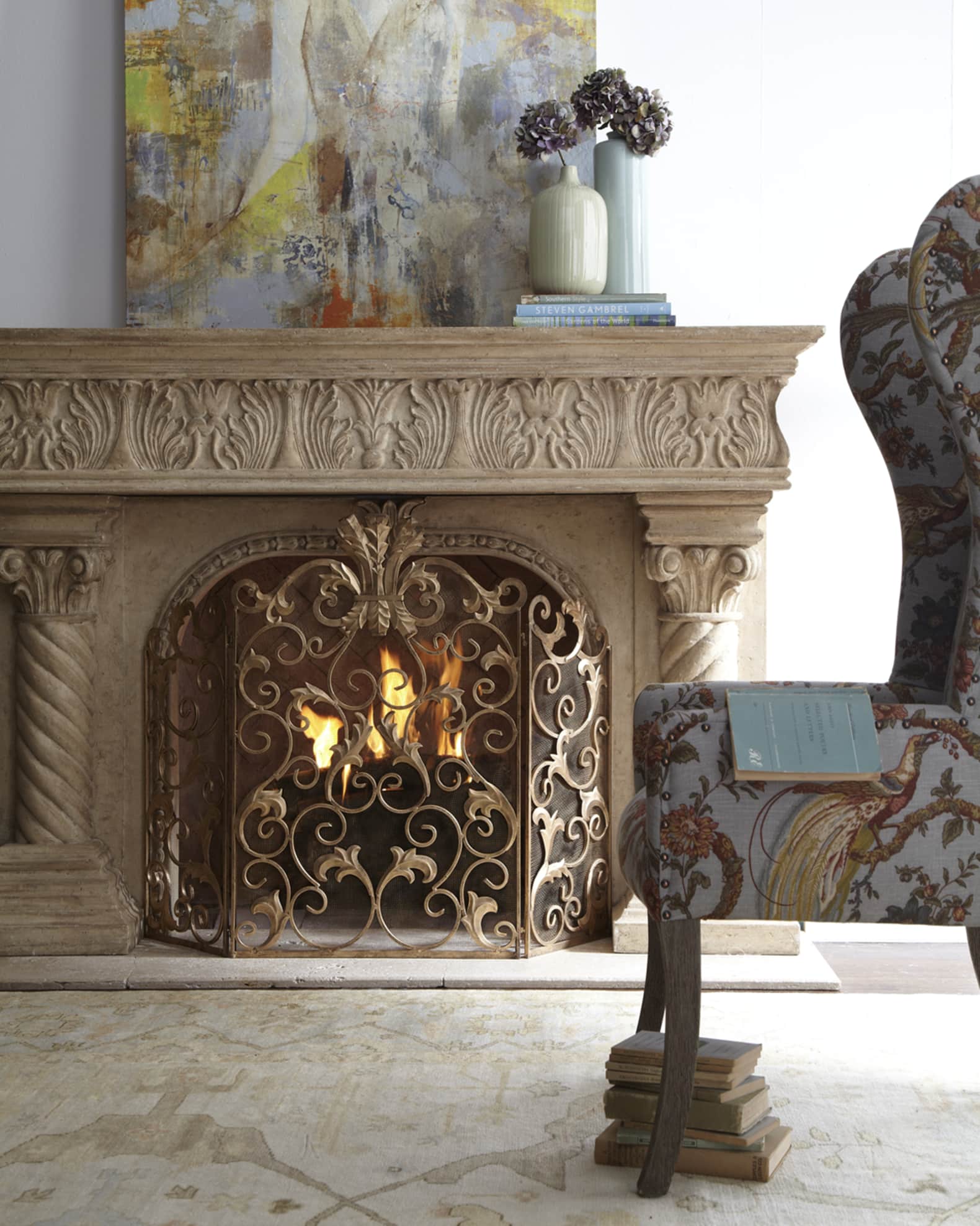 Acanthus Fireplace Screen | Neiman Marcus