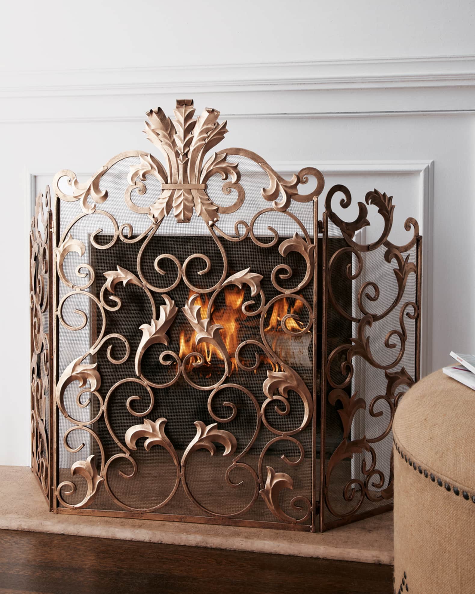 Acanthus Fireplace Screen | Neiman Marcus