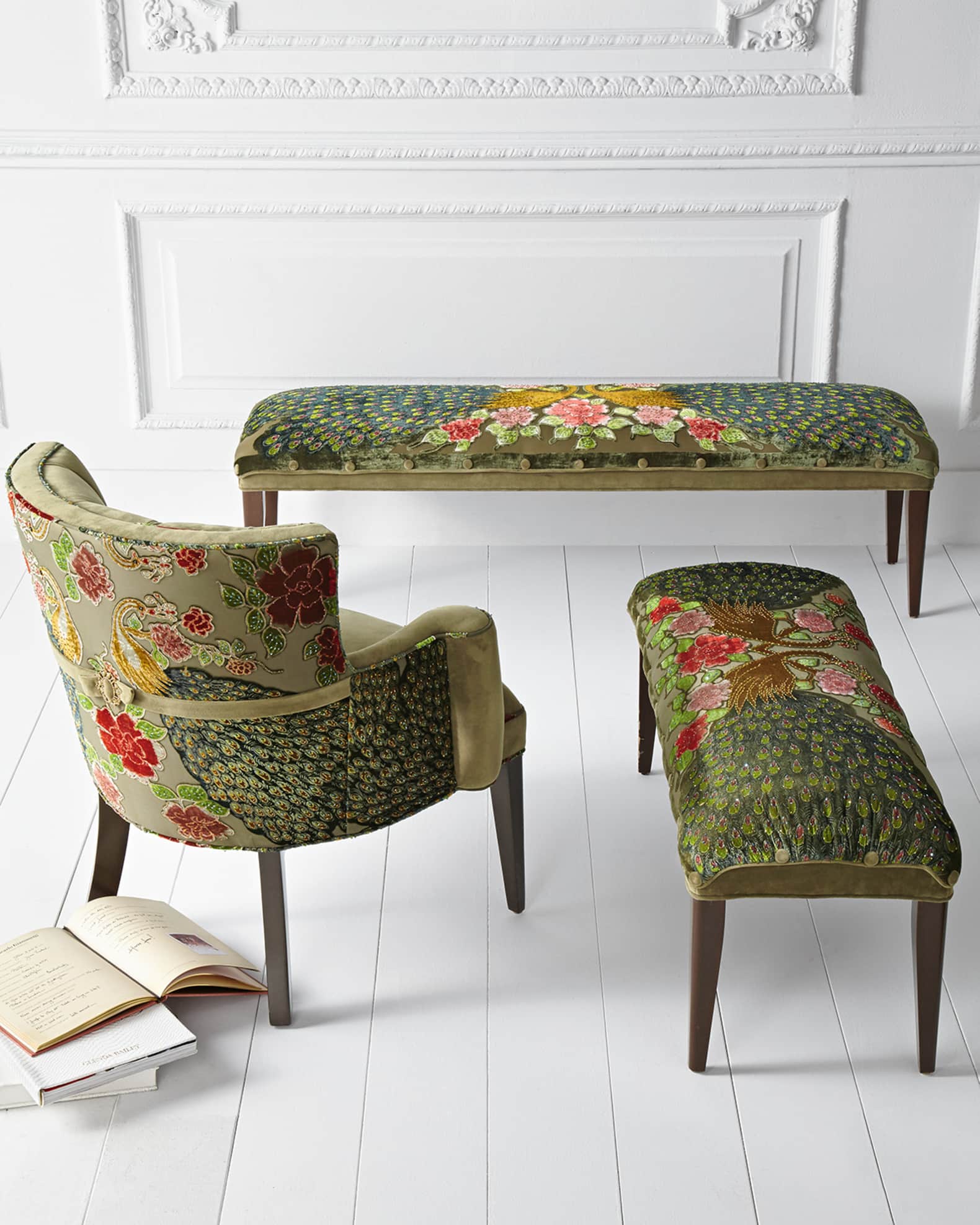 Haute House Peacock Bench, 42" | Neiman Marcus