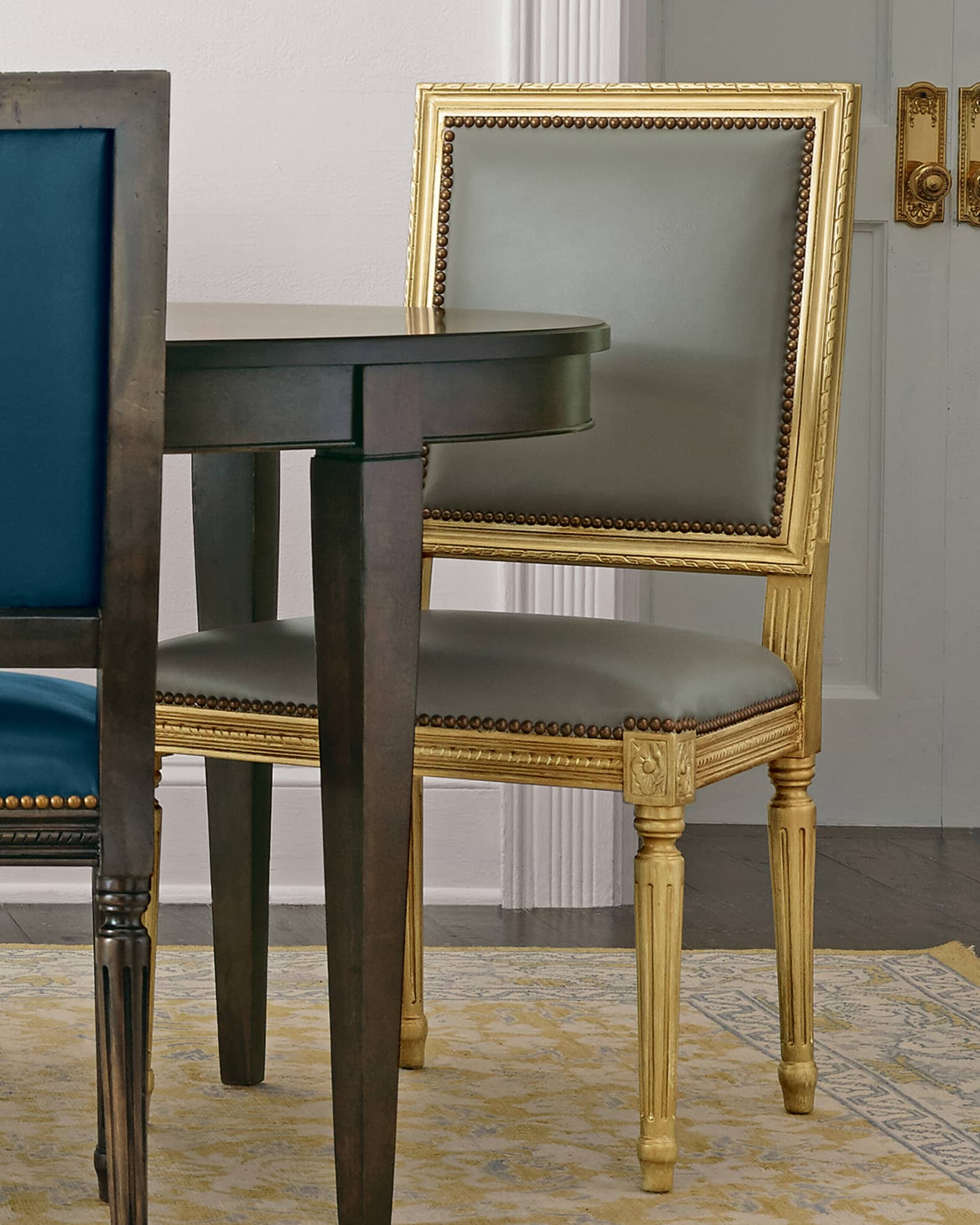 Massoud Ingram Leather Dining Chair | Neiman Marcus