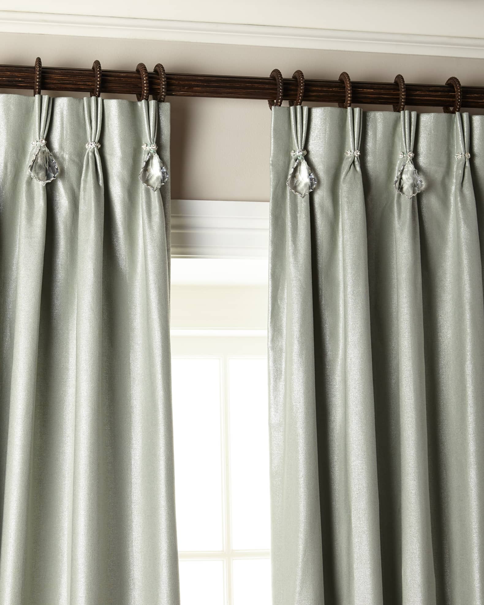 Misti Thomas Modern Luxuries 108"L Shimmer Curtain with Asfour Crystals ...