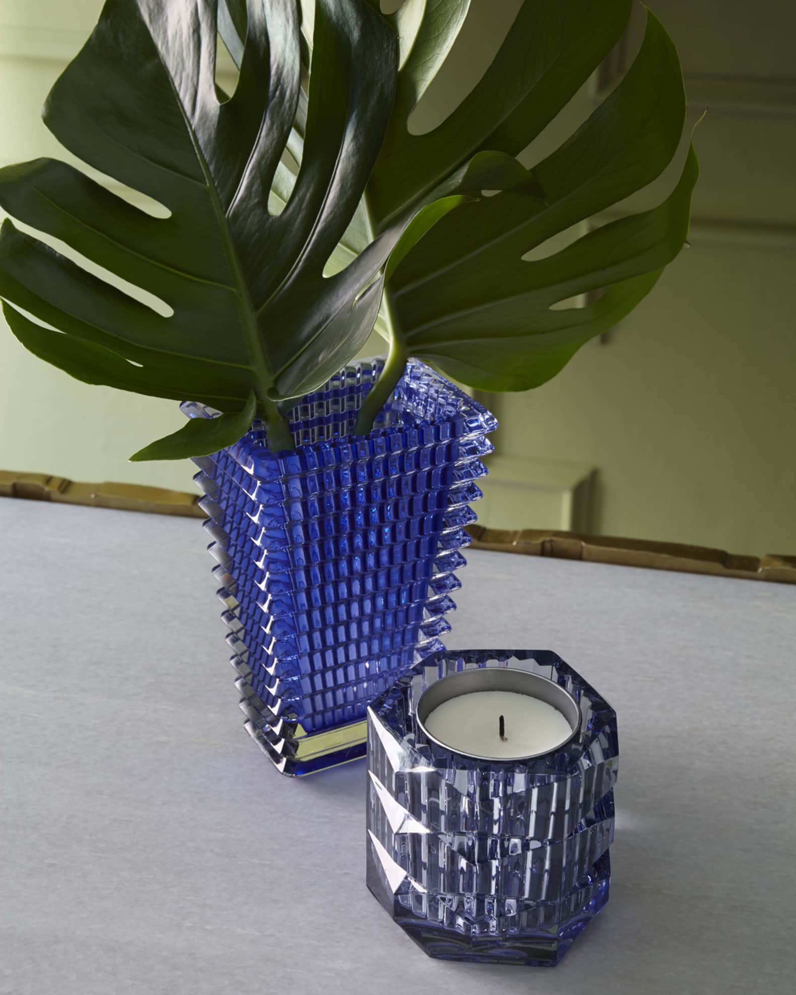 Baccarat Blue Eye Small Rectangular Vase | Neiman Marcus