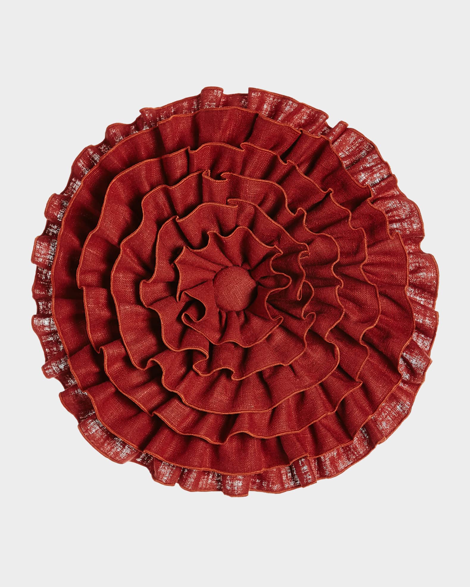 Sherry Kline Home Fresco Round Ruffle Pillow | Neiman Marcus
